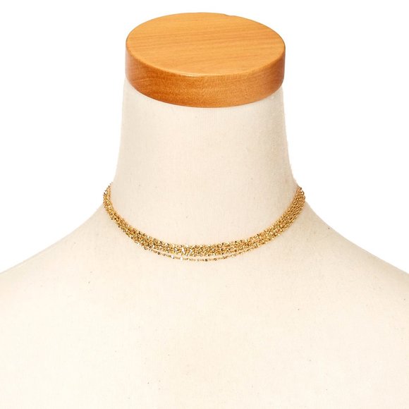 Icing | Jewelry | New Gold Chains Layered Choker Necklace Nwt | Poshmark